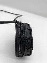 Peace Sign Medallion Messenger Round Bag + Stash Necklace